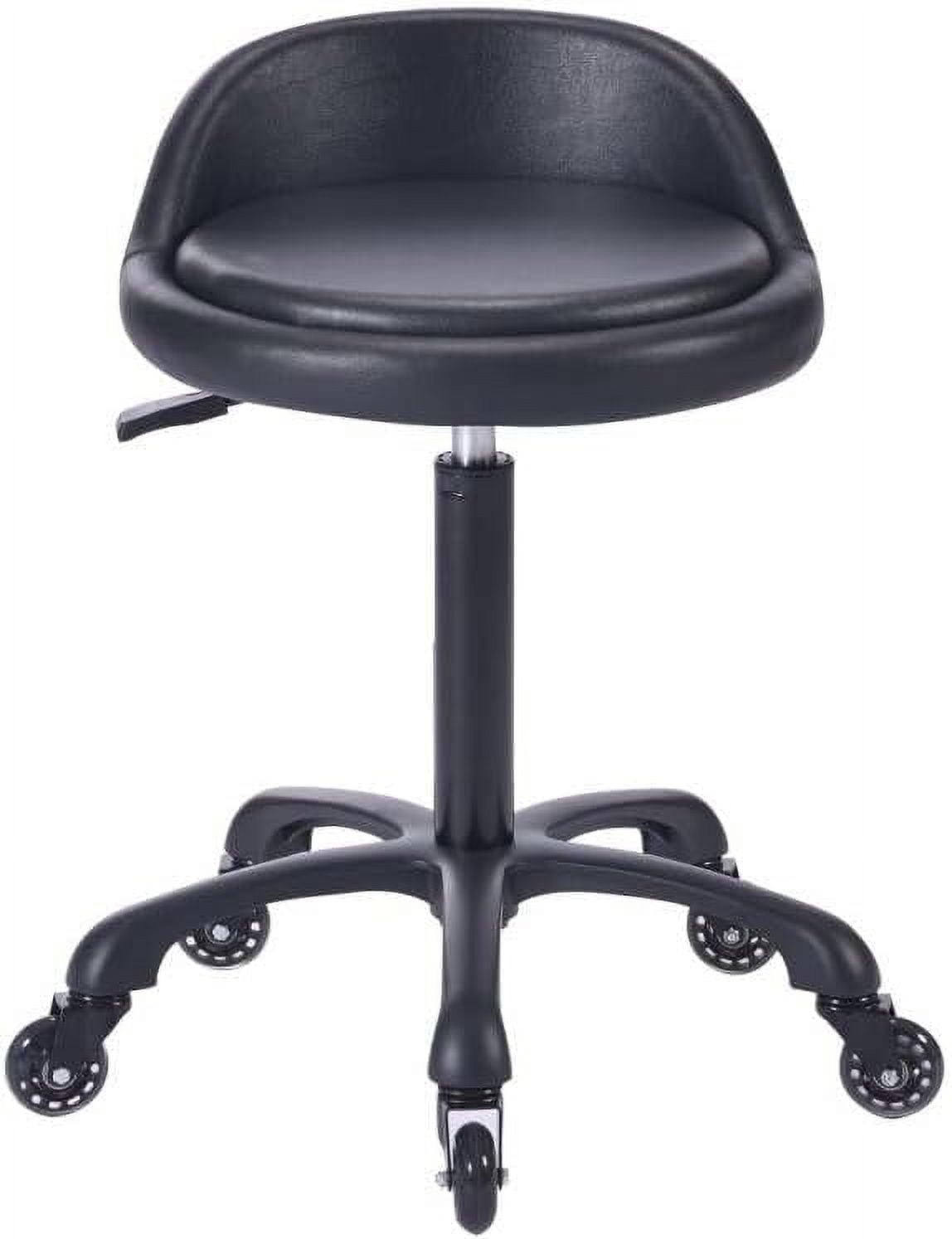 Rolling Salon Stool Chair with Back Support Hydaulic Height Adjustable ...