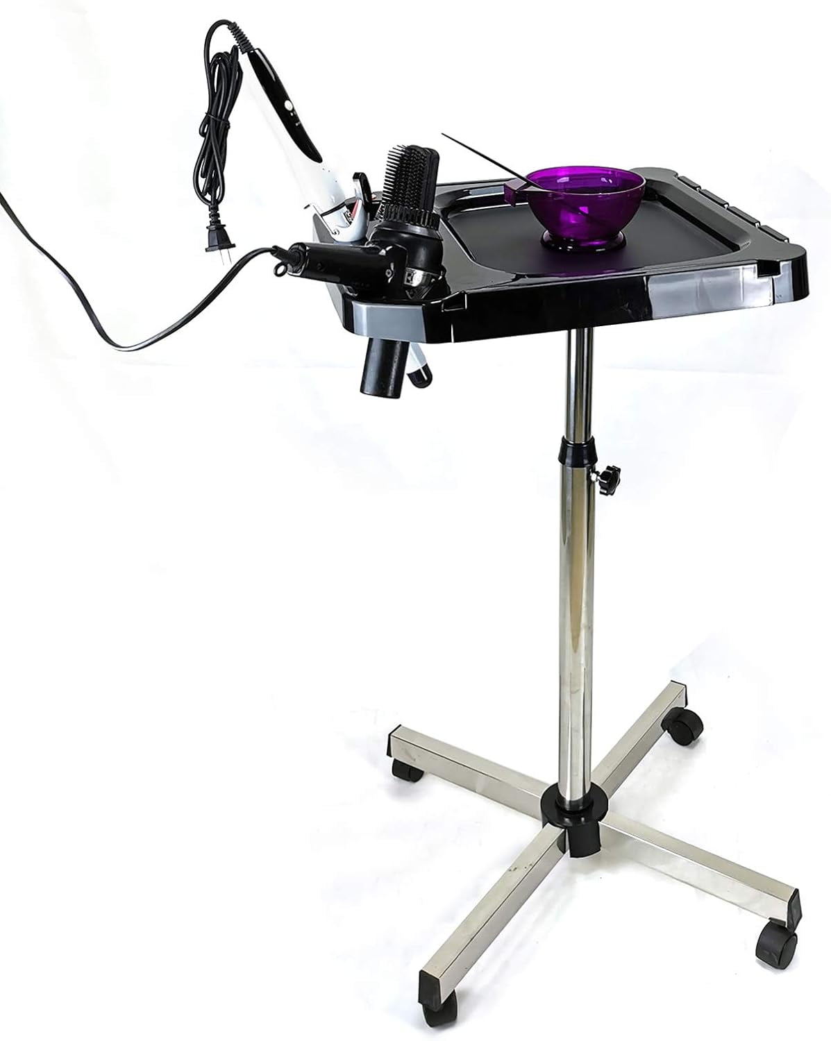 Rolling Salon Tray Cart Silver Tattoo Trolley Equipment on Wheels ...