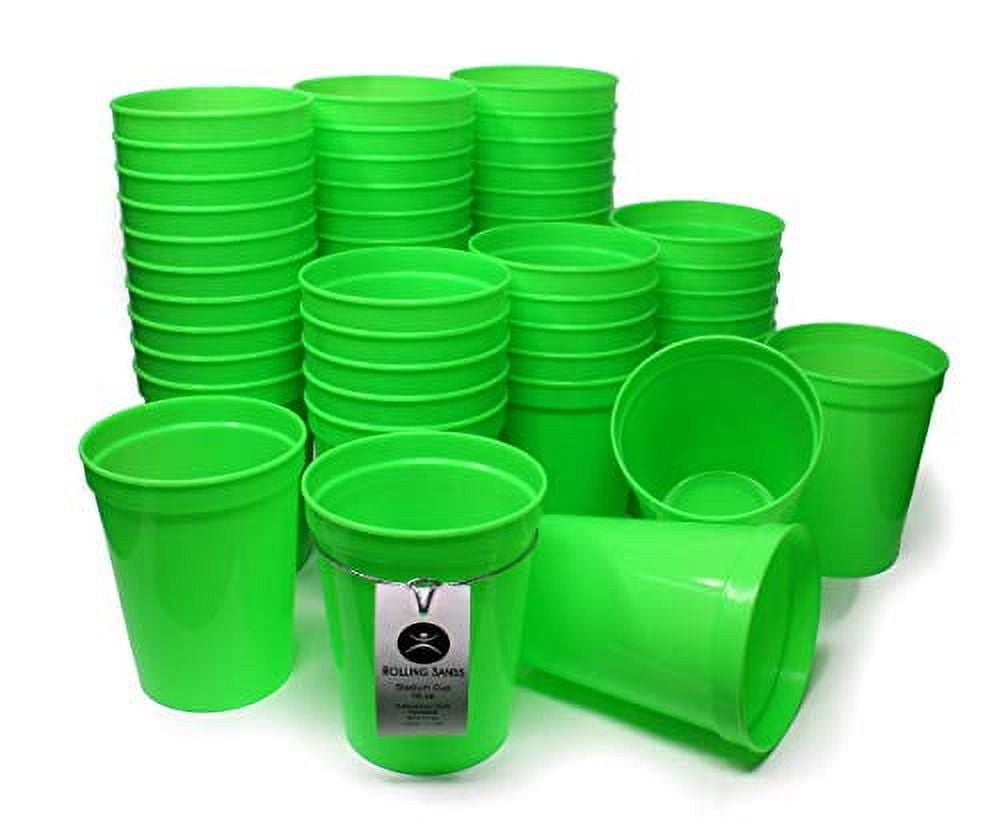Rolling Sands 16 Oz Reusable Plastic Cups 50 Pack Usa Made Bpa Free Dishwasher Safe Lime