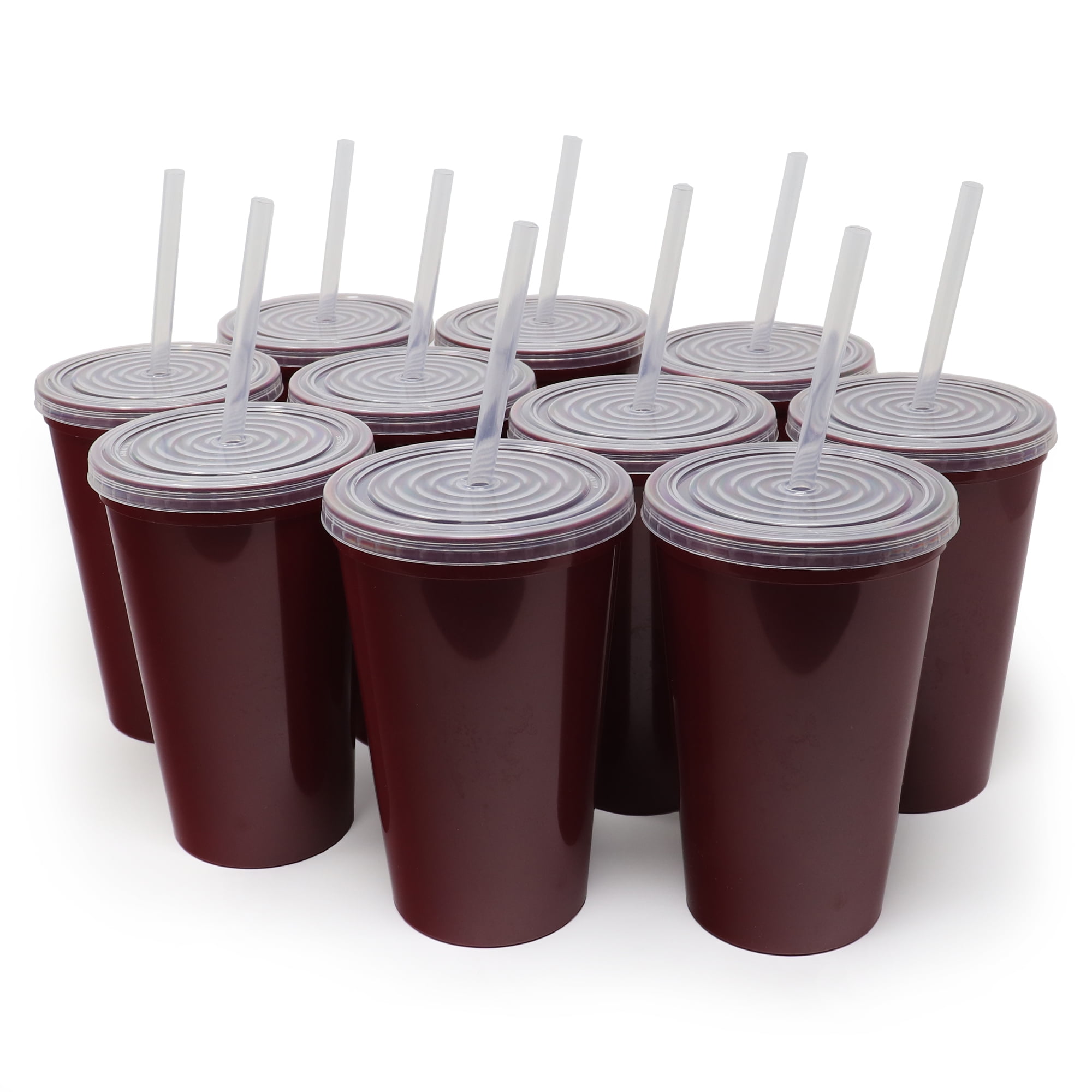 Rolling Sands 22 oz Cold Drinking Reusable, Washable Plastic Cups, 10 ...