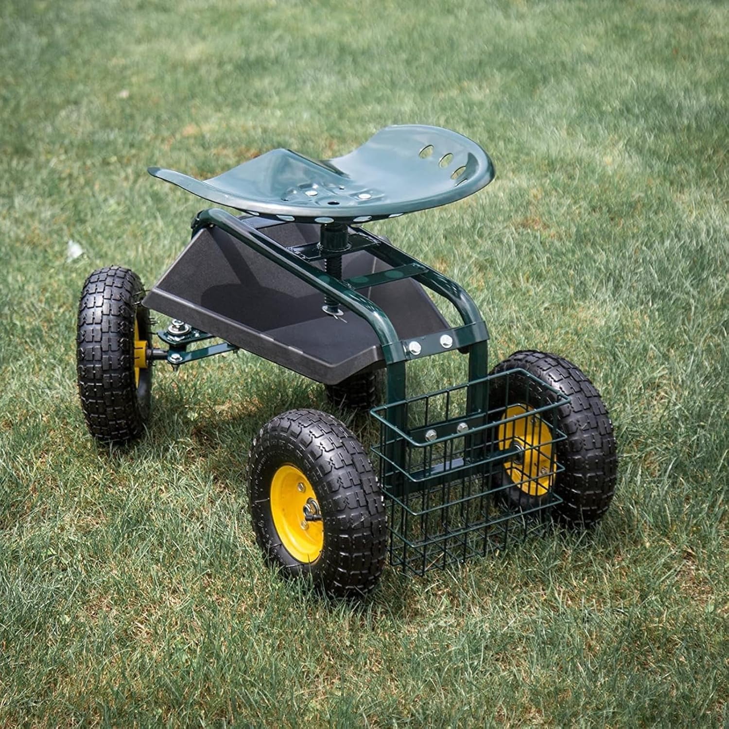 Rolling Scooter Garden Stool Cart - Garden Cart with Tool Tray Outdoor ...
