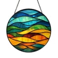 Rolling Sea Wave Design Window Suncatcher, Decorative Stained Glass ...