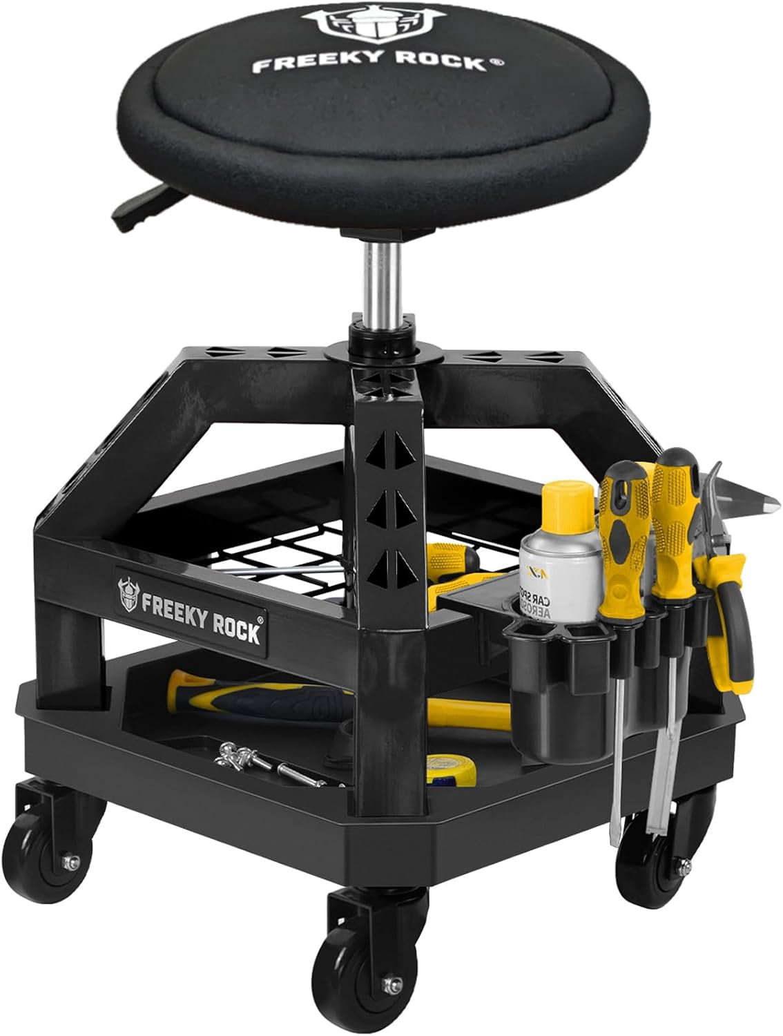 Rolling Shop Stool with Wheels Garage Mechanic Shop Chair with Handle ...