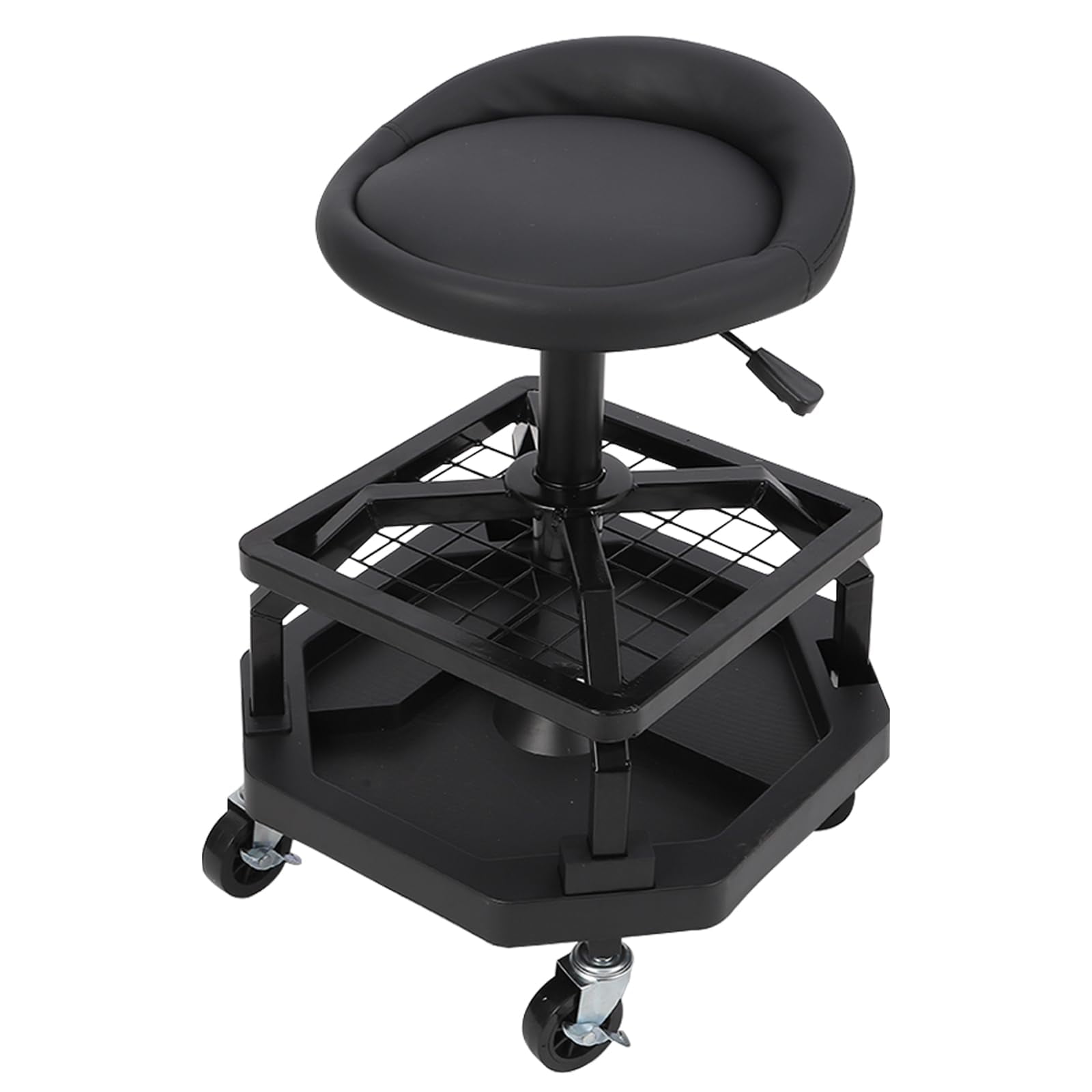 Rolling Shop Stool with Wheels, Garage Work Mechanic Stool with ...