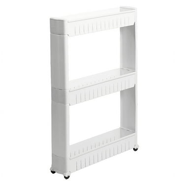 Honey-Can-Do 4-Tier Metal Slim Rolling Cart with 3 Drawers, White ...