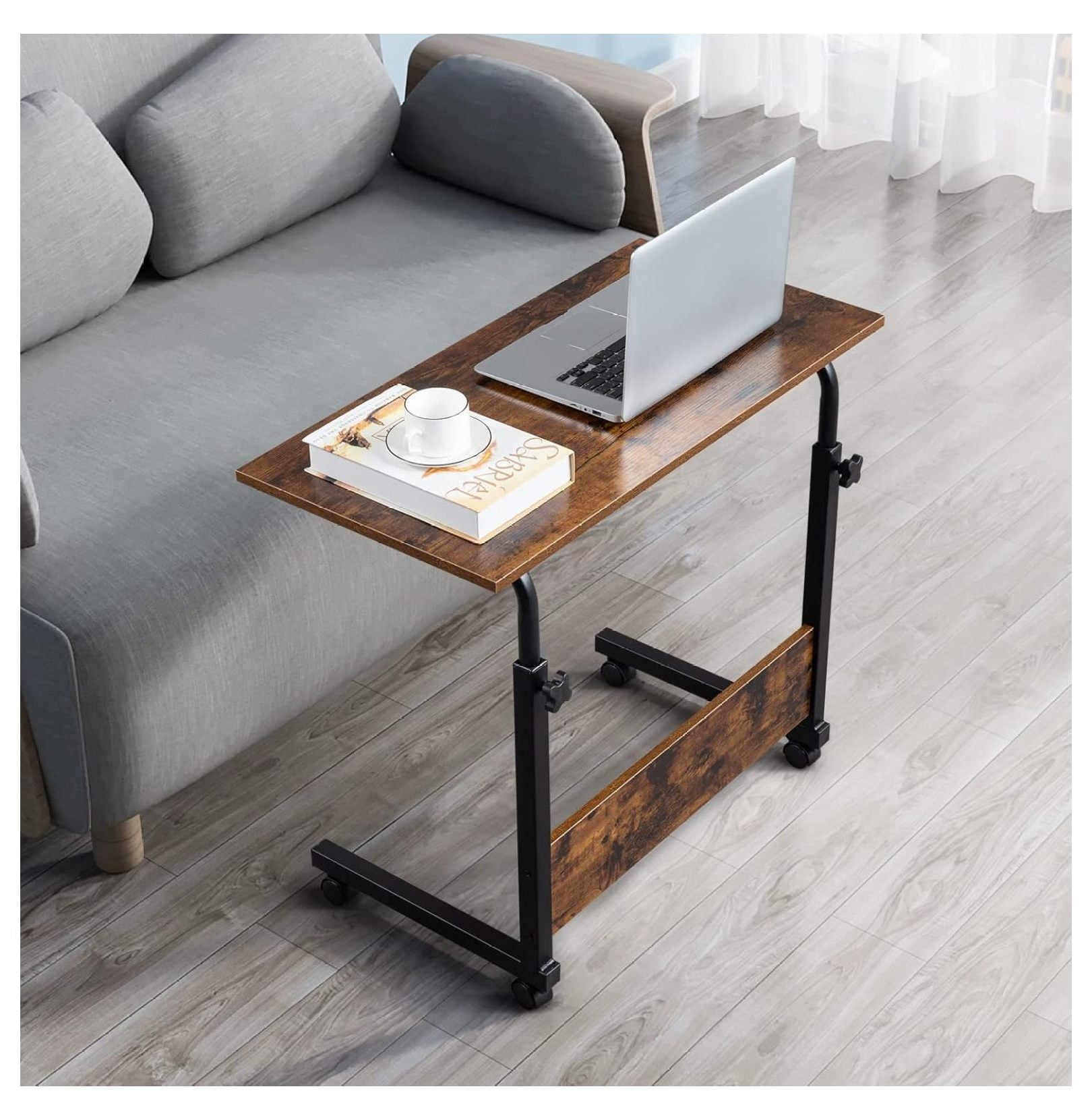 Rolling Sofa Side Snack Table Portable Laptop Computer Desk Stand with ...