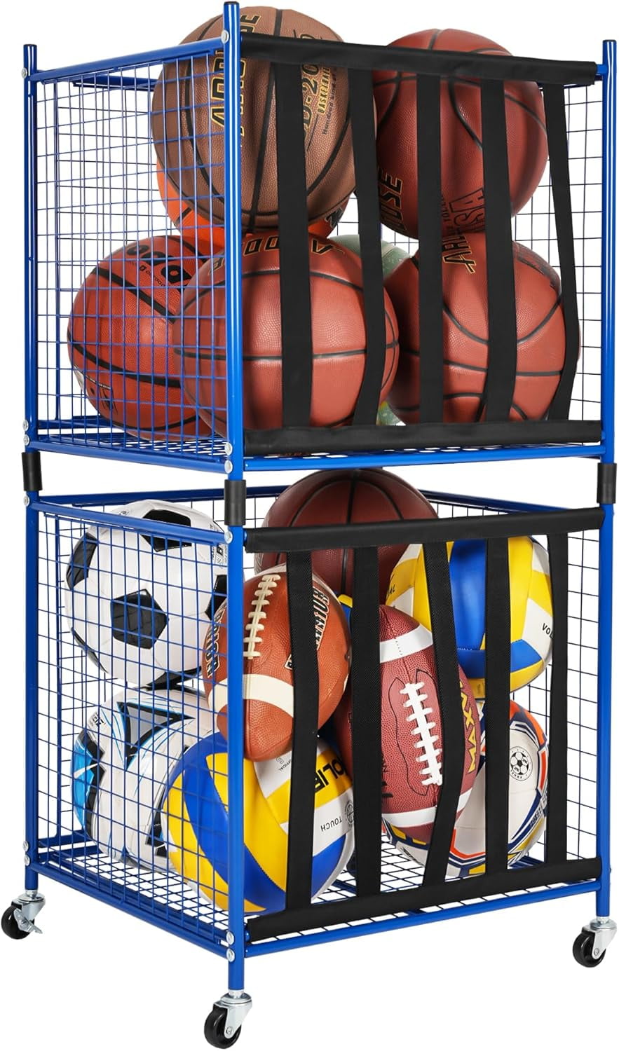 Rolling Sports Ball Storage Cart, Sports Lockable Ball Storage Locker ...