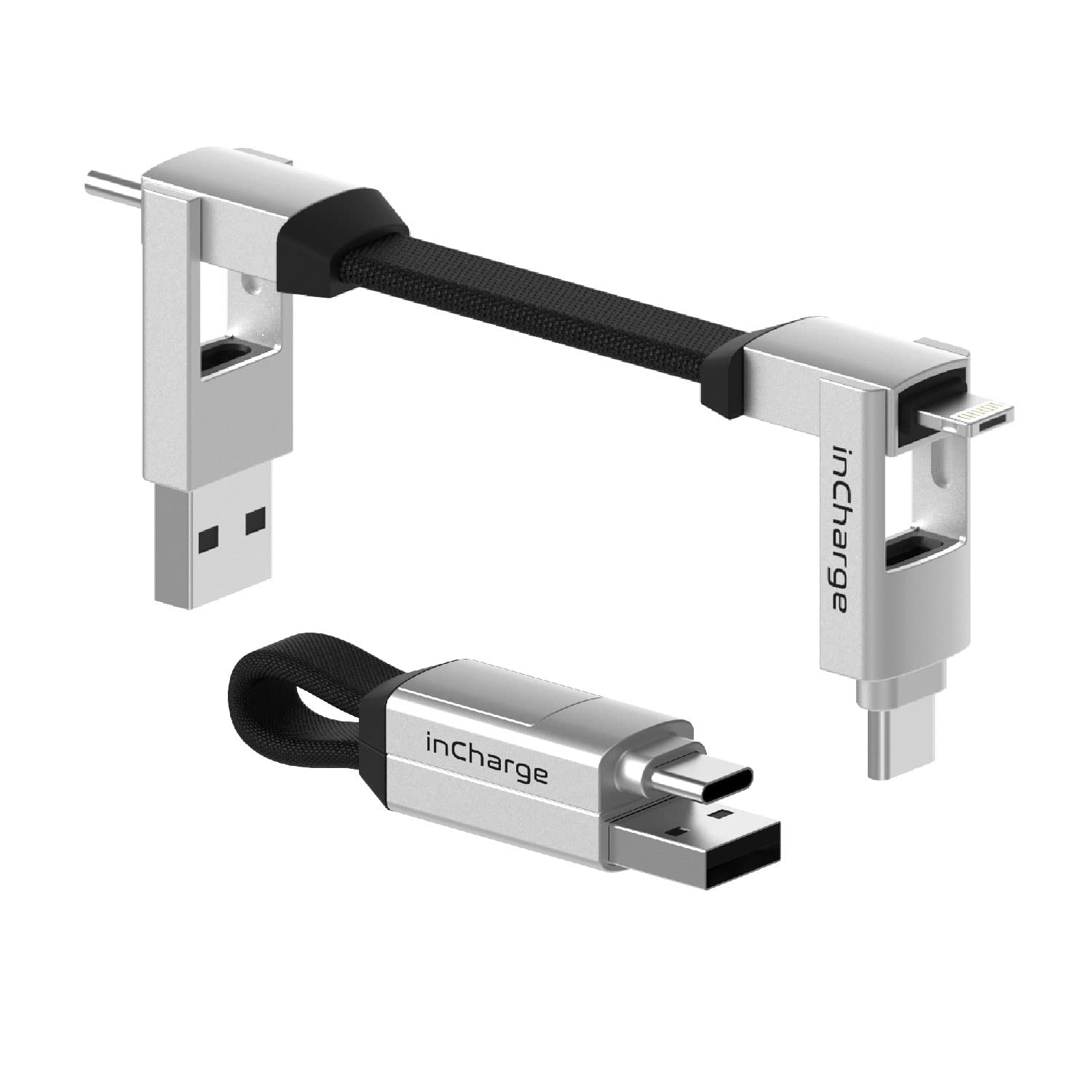 Rolling Square inCharge 6 - Keychain USB C Charger Cable, Lightning ...