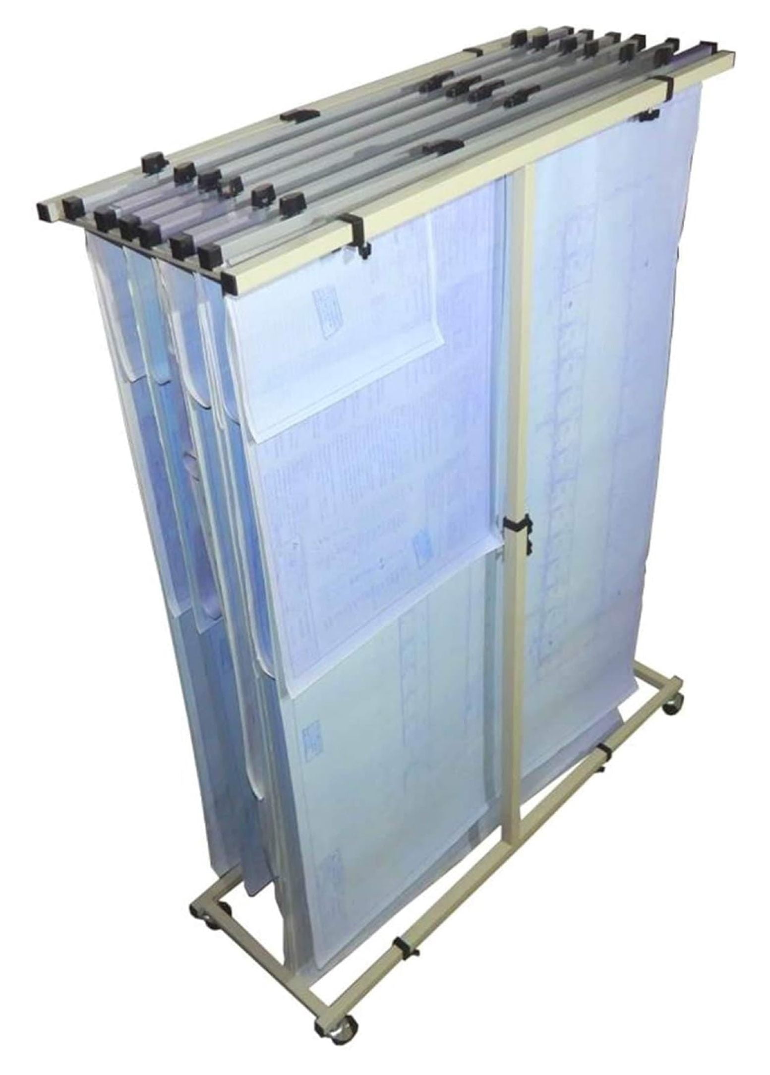 Rolling Stand Wheels Mobile Vertical Plan Center Storage File Rack ...