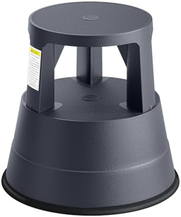 Rolling Step Stool with Wheels, 550lbs Capacity, Non-Slip Platform ...