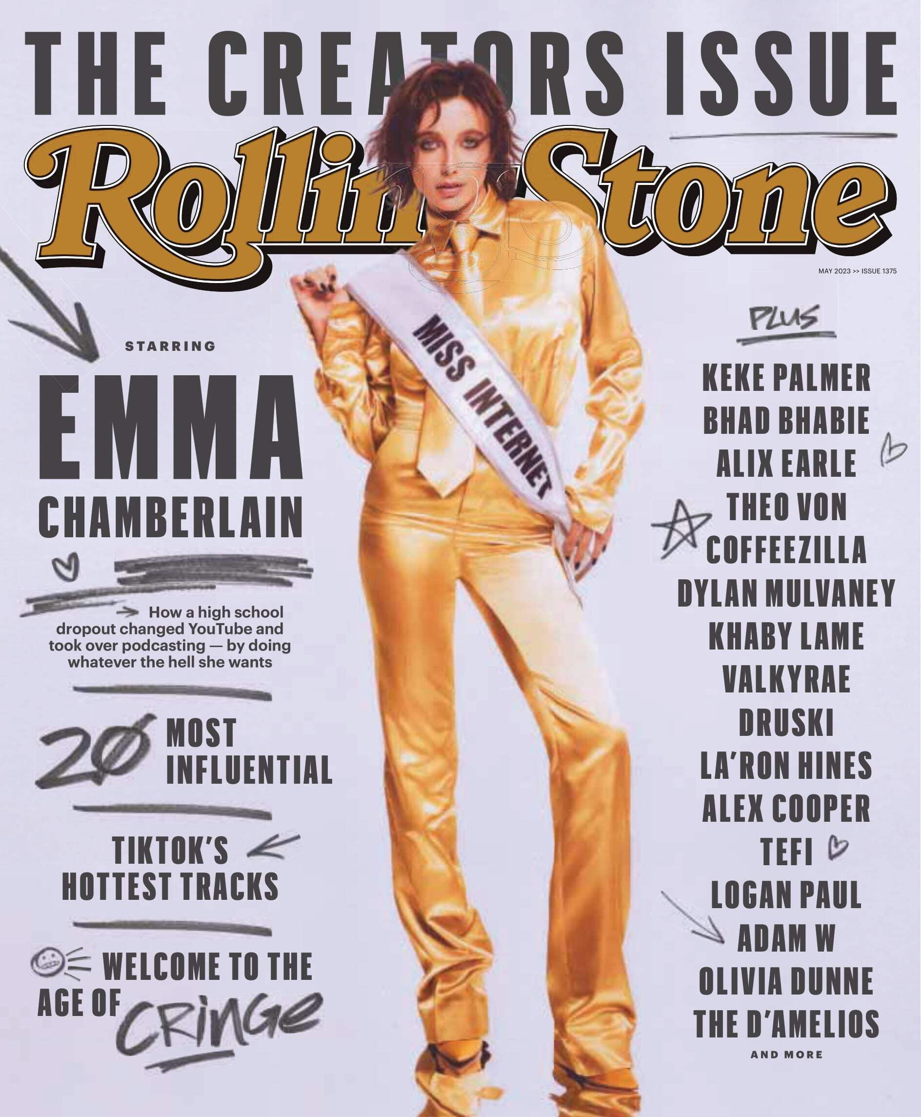 Rolling Stone - May 2023: The Creators Issue Starring Emma Chamberlain ...