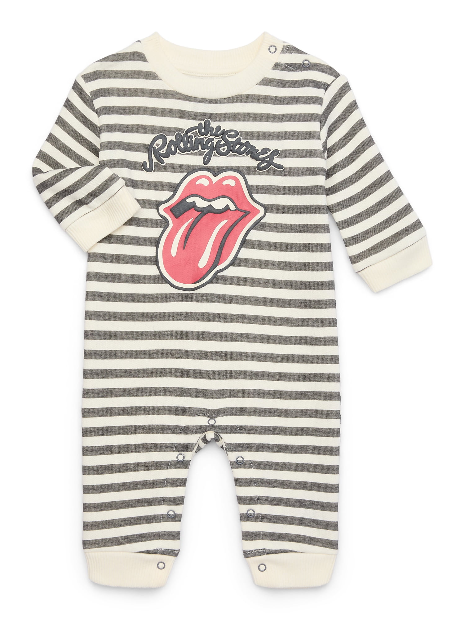 Rolling Stones Baby Romper with Snaps, All-Over Print, Sizes 0/3-24M ...