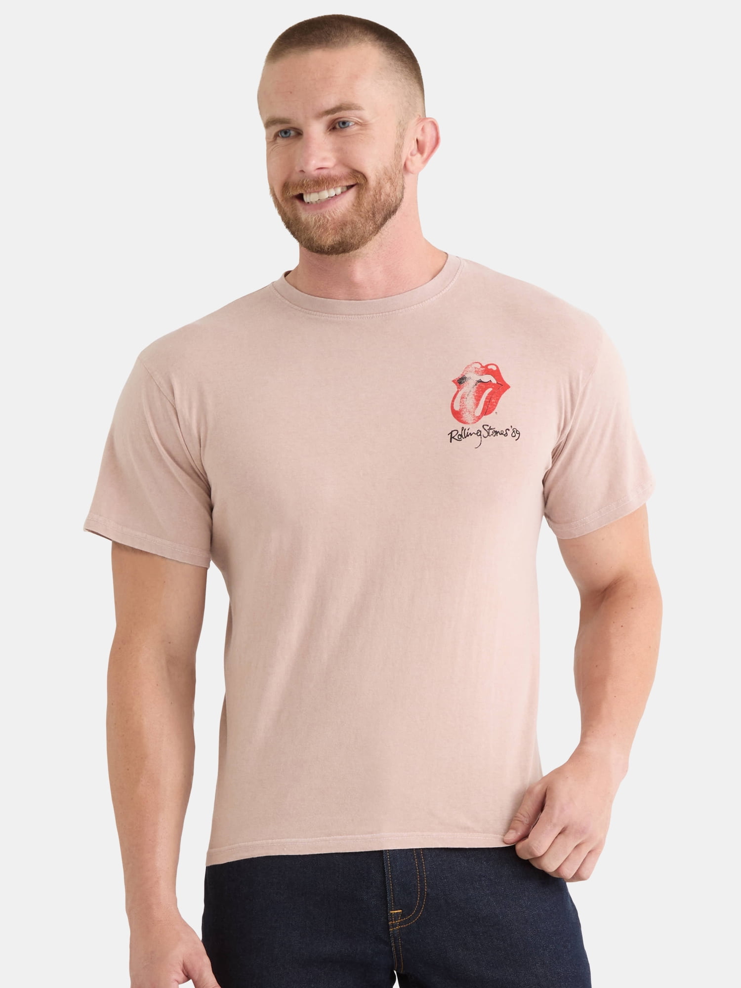 Rolling Stones Men's and Big Men's Front Back Graphic Cotton Band Tee ...