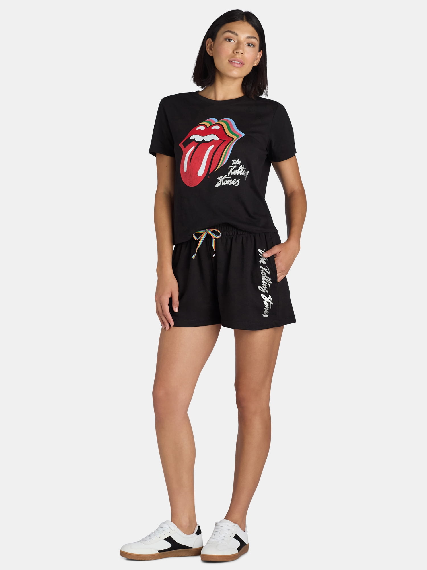 Rolling Stones Women's Graphic Tee and Shorts Set, Sizes XS-XXXL ...