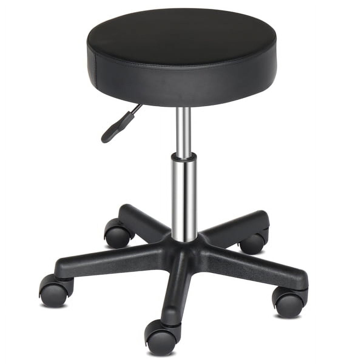 Rolling Stool Adjustable Swivel Stool with Noiseless Rubber Wheels and ...