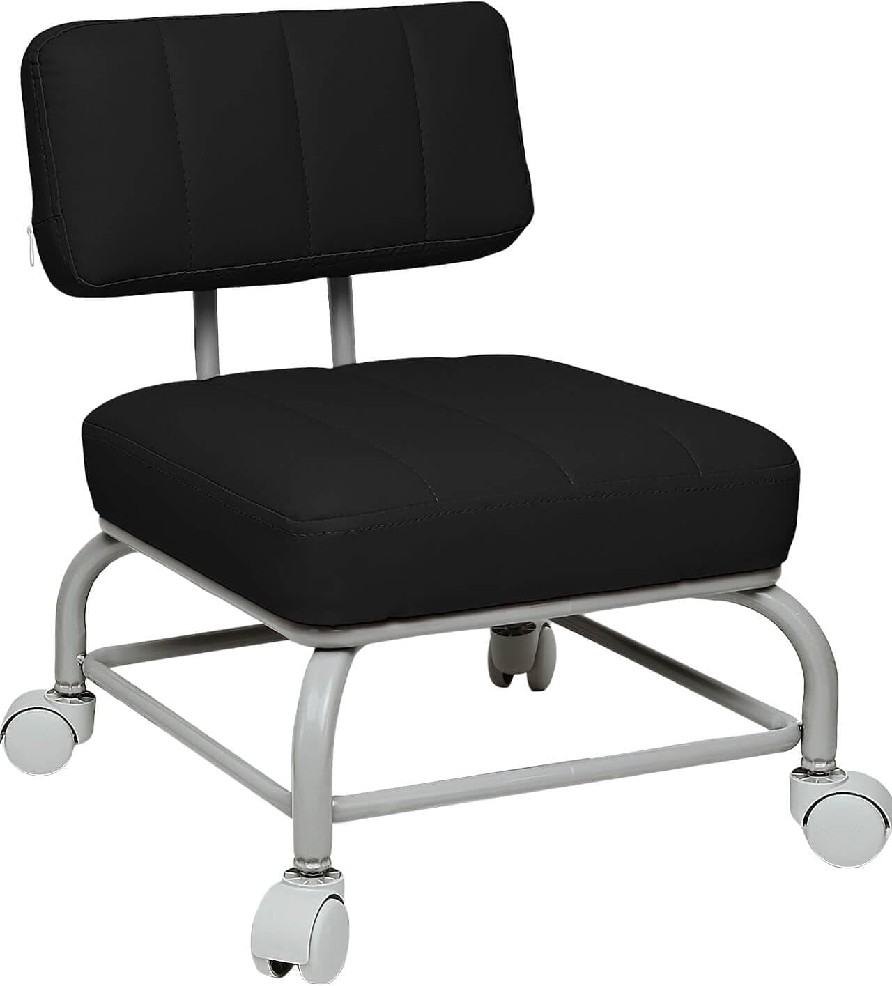 Rolling Stool Chair with Back Support Rolling Seat Heavy Duty Roller ...