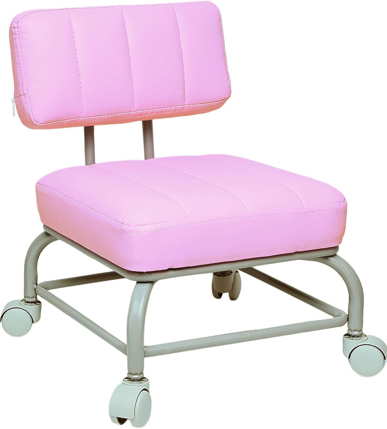 Rolling Stool Chair with Back Support Rolling Seat Heavy Duty Roller ...