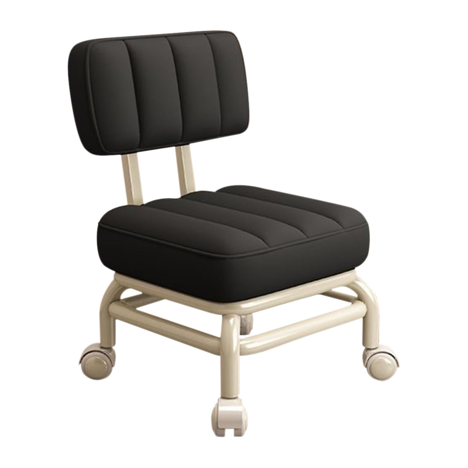 Rolling Stool Roller Seat Short Stool Makeup with Wheels Pulley Stool ...