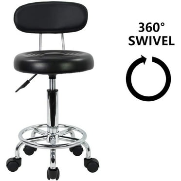 Ktaxon Office Salon Stool Chair with Backrest, Adjustable Hydraulic ...