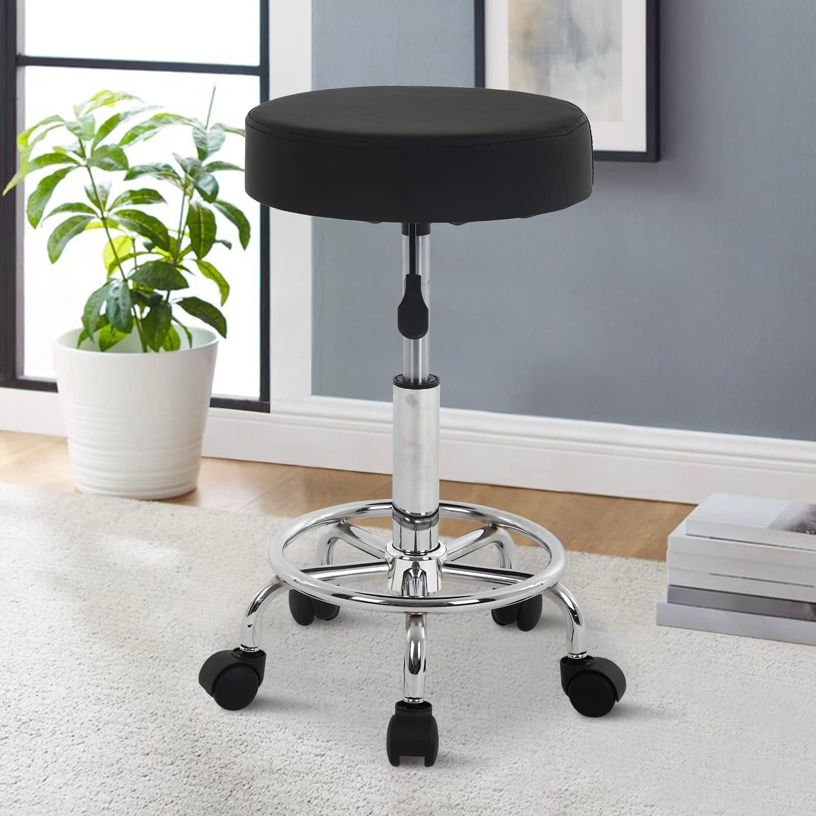 Rolling Stool with Wheels 250lbs Capacity Adjustable Hydraulic Swivel ...