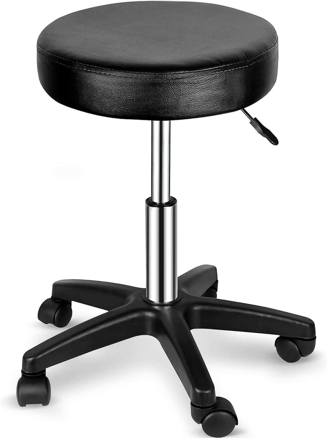 Rolling Stools with Wheels PU Leather Adjustable Height Swivel Stools ...
