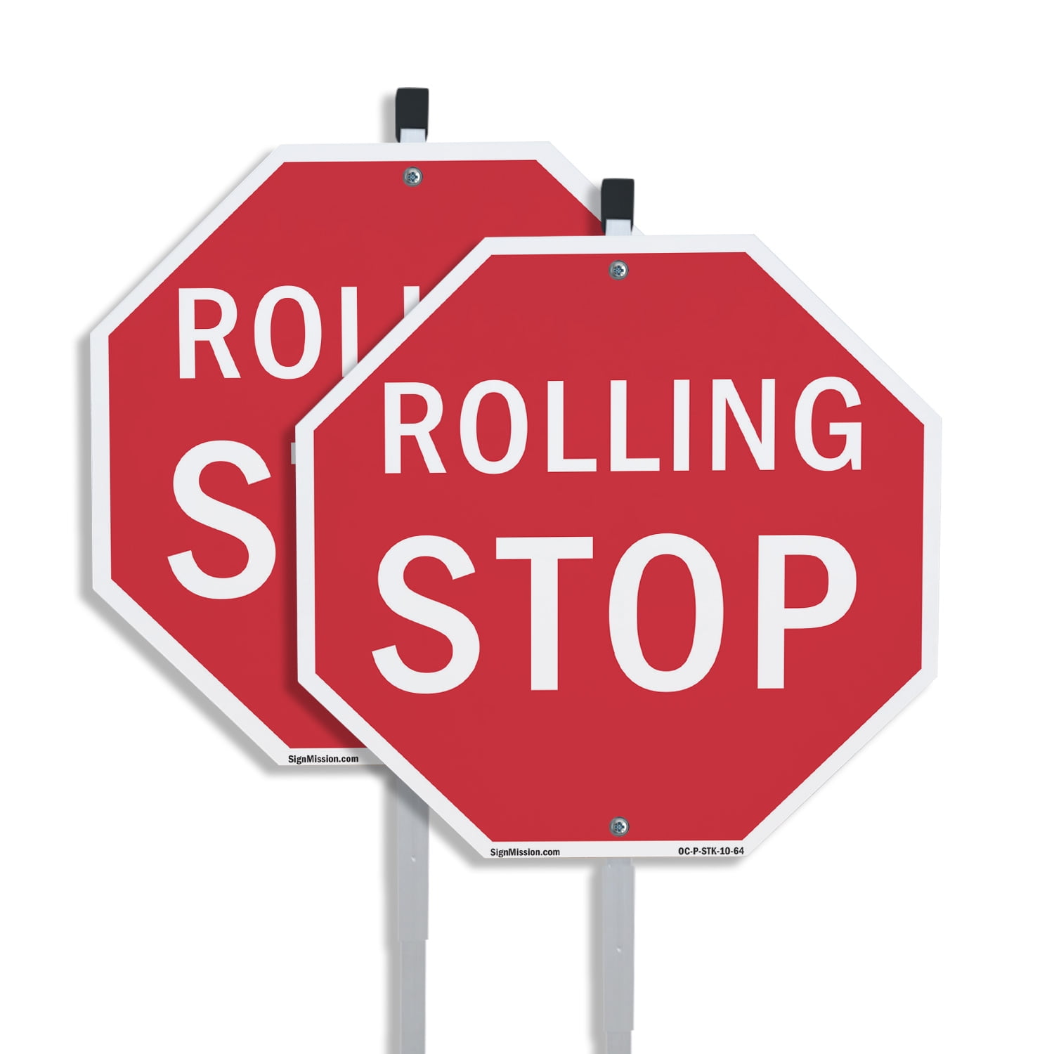 Rolling Stop (2 Pack) 10 inch X 10 inch Octagon Rust Free Aluminum ...