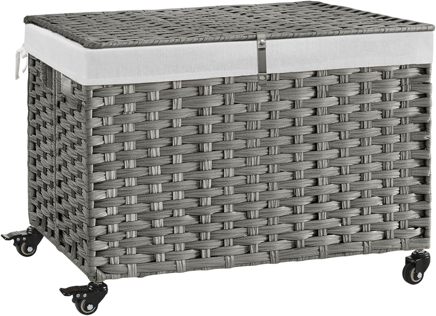 Rolling Storage Basket with Lid, 47.6 Gallon (180 L) Storage Bin with ...