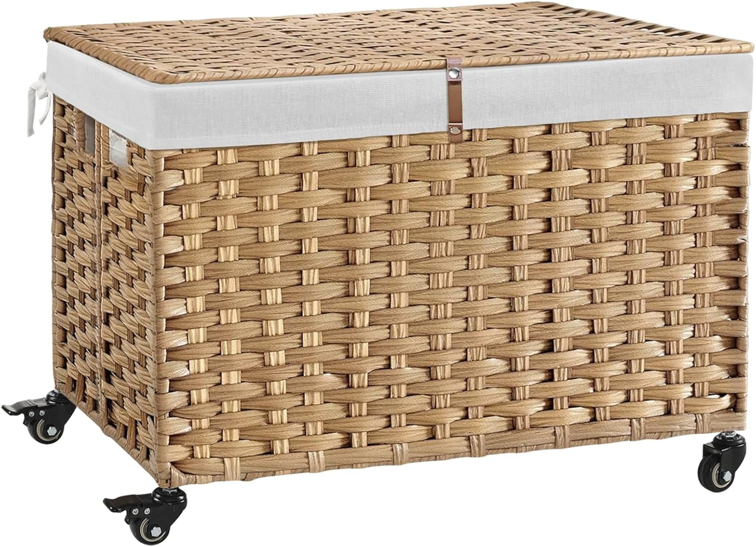 Rolling Storage Basket with Lid, 47.6 Gallon (180 L) Storage Bin with ...