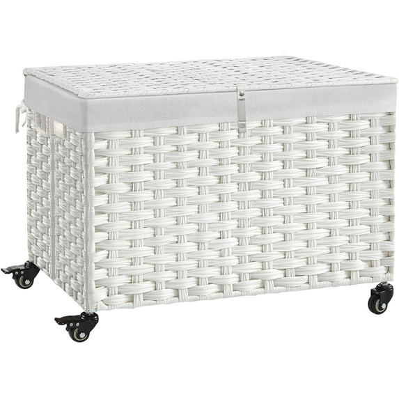 Rolling Storage Basket with Lid, .6 Gallon (180L) Storage Bin with ...