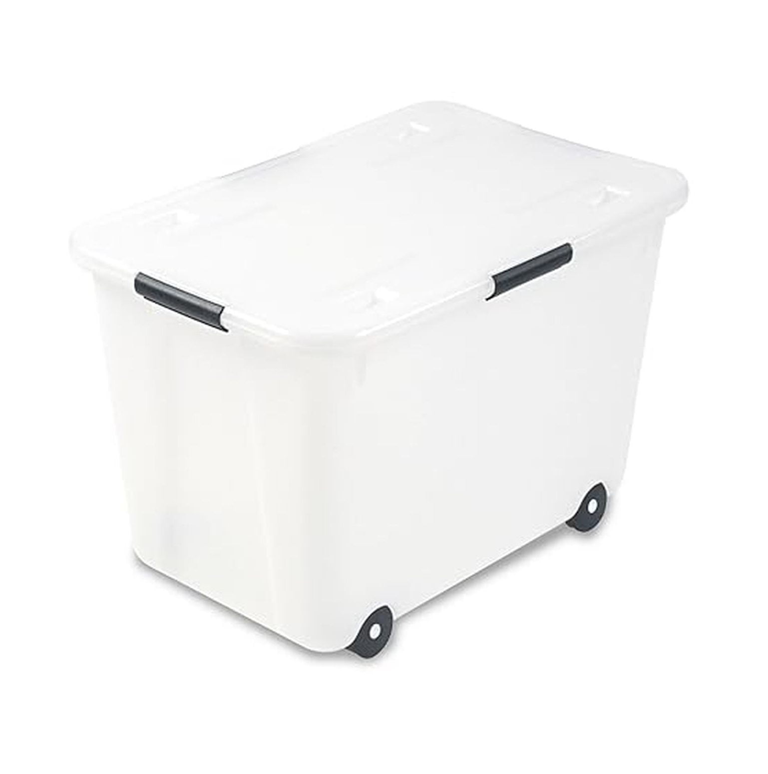 Rolling Storage Box, 15 Gallon Clear - Stackable File Organizer with ...
