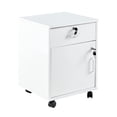 Rolling Storage Cabinet with Drawer, Lockable Under Desk File Cabinet ...