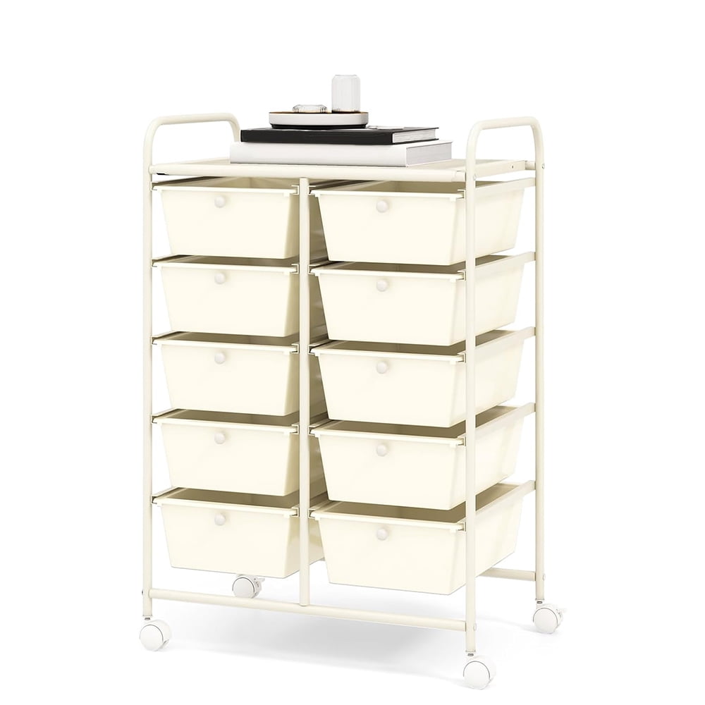 Rolling Storage Cart with 10 Drawers, Versatile Craft Storage Cart with ...