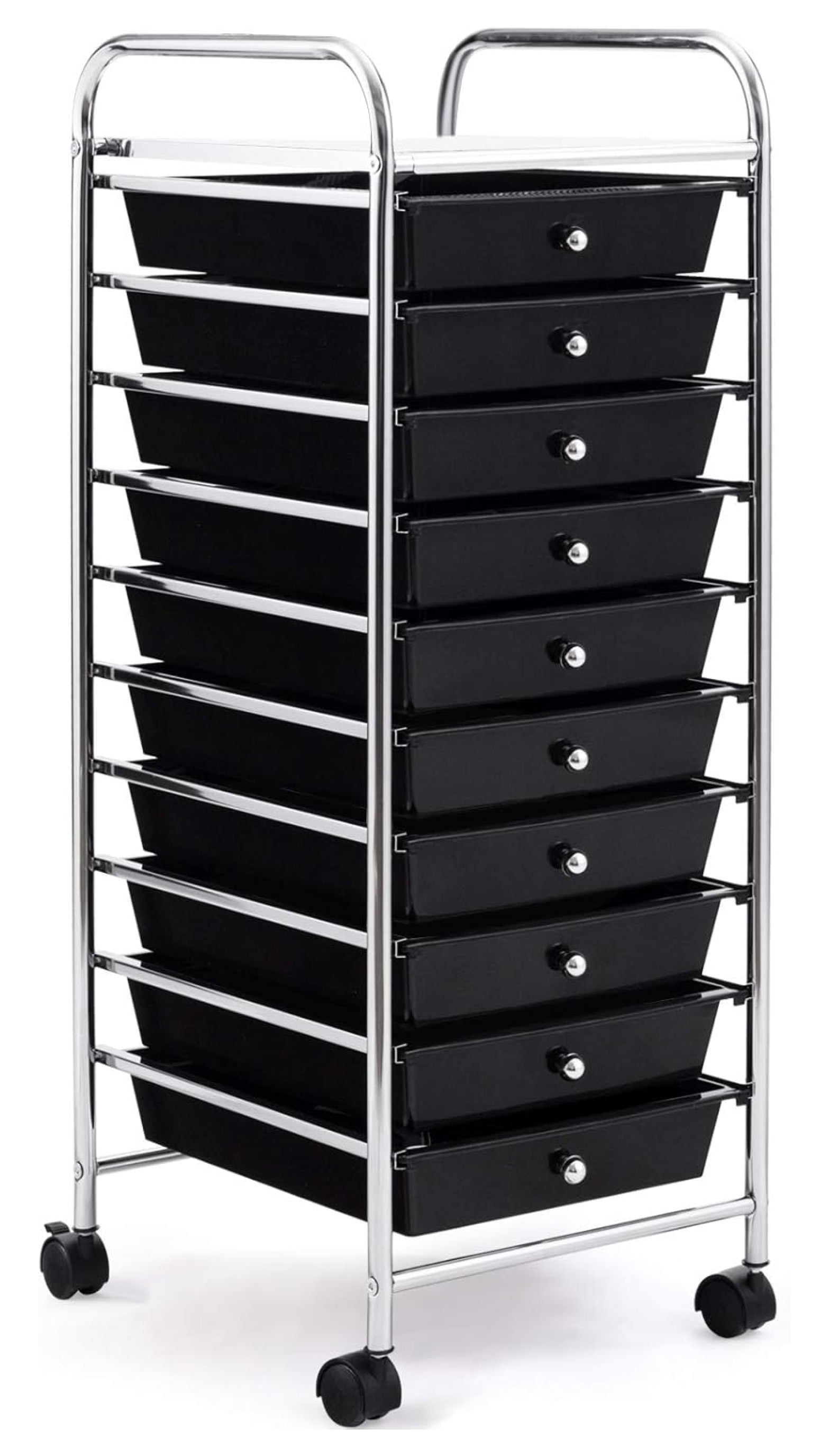 Rolling Storage Cart with 10 Drawers, Mobile Utility Cart Storage ...