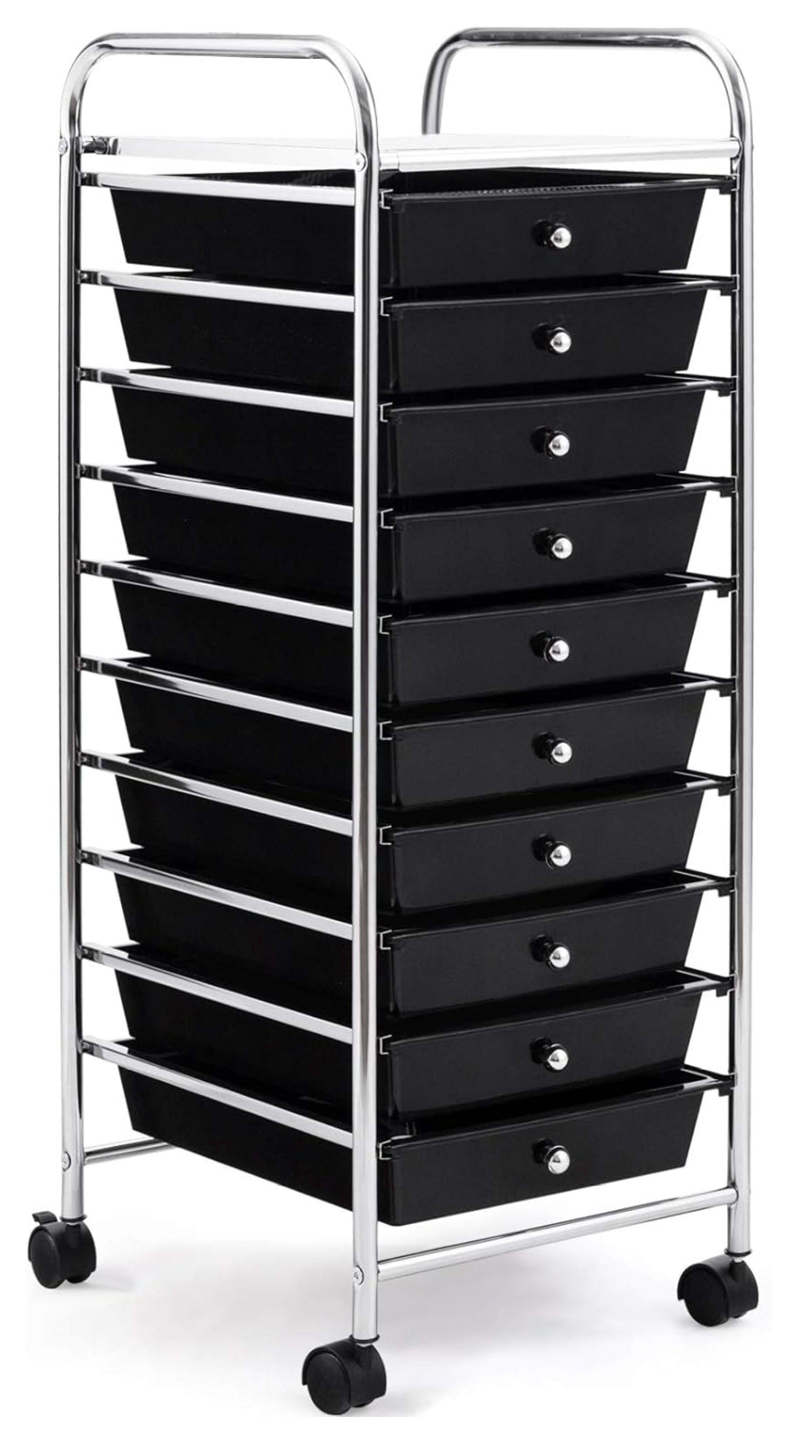 Rolling Storage Cart with 10 Drawers, Mobile Utility Cart Storage ...