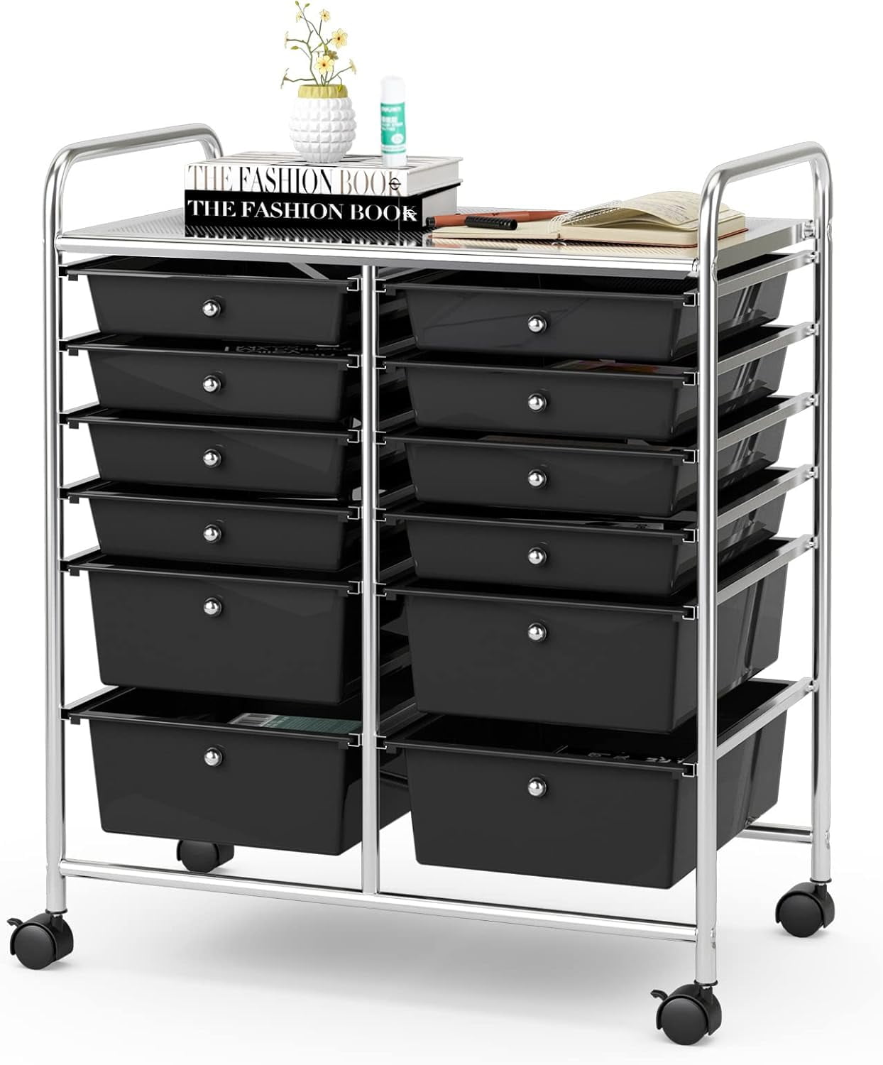 Rolling Storage Cart with 12 Drawers, Multipurpose Utility Cart for ...