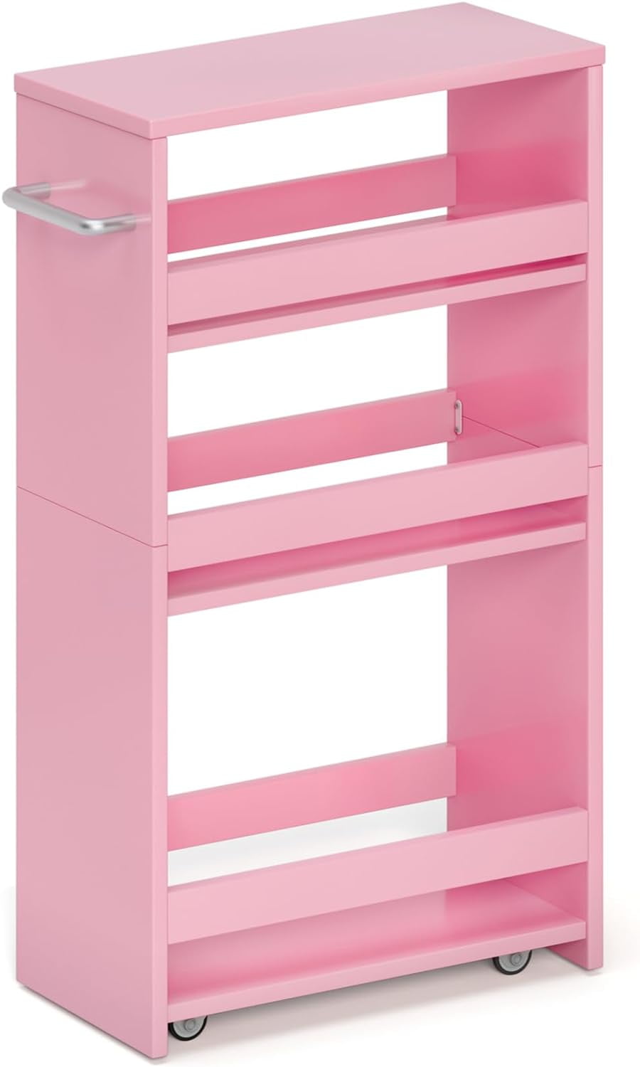 Rolling Storage Cart 7.9" W, 4-Tier Kitchen Cart with Wheels Handle ...