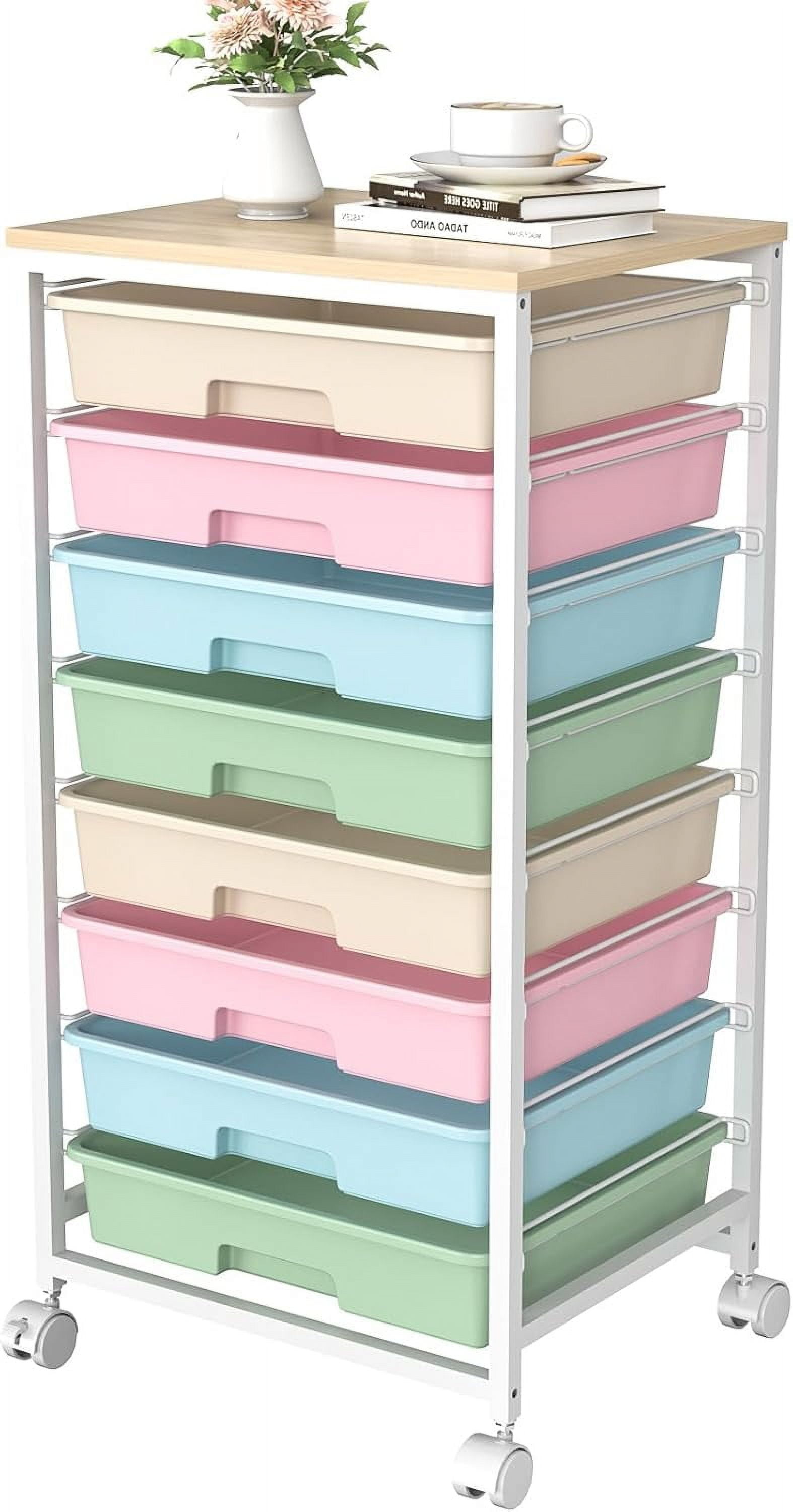Rolling Storage Cart with Drawers,Utility Cart with 8 Drawers,Rolling ...