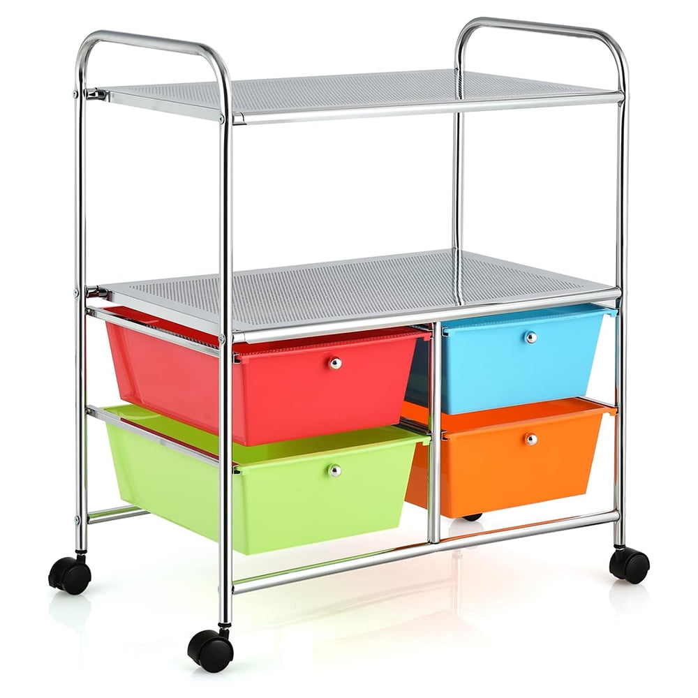 Rolling Storage Cart, Home Office Utility Organizer Cart, Mobile ...