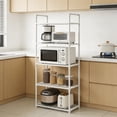 Rolling Storage Cart, Multi-Tier Kitchen Rack Trolley, Floor Standing ...