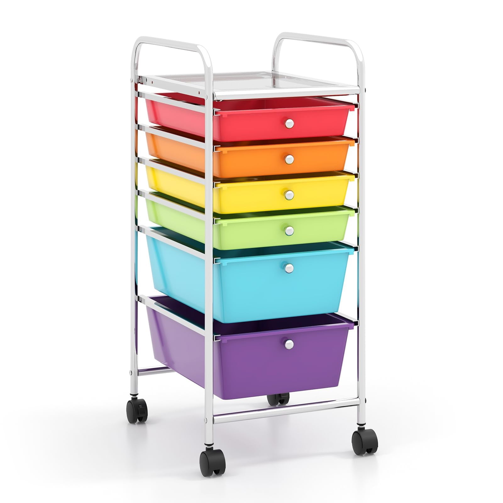 Rolling Storage Cart with 6 Drawers, Versatile Mobile Organizer for ...