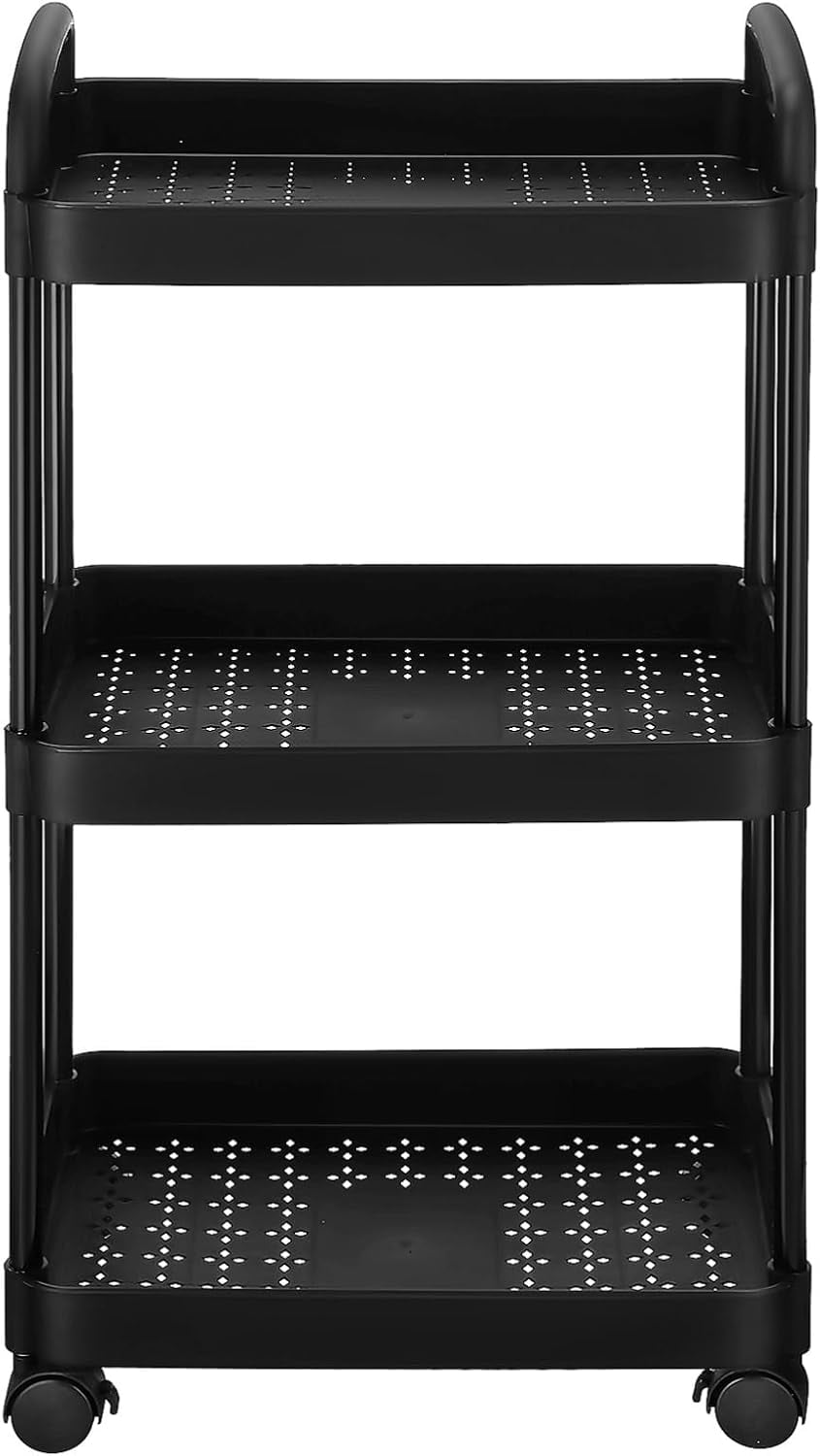 Rolling Storage Cart with Wheels 3 Tier Rolling Cart Under Desk Storage ...