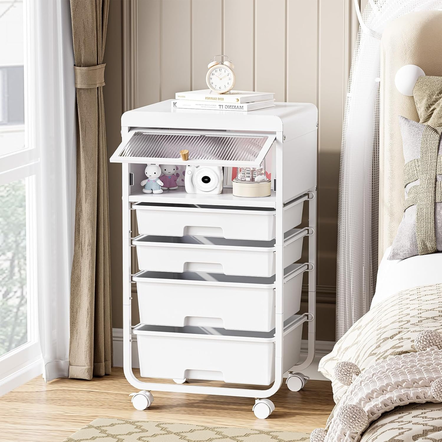 Rolling Storage Drawer Carts with 4 Drawers,Storage Drawers Utility ...