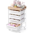 Rolling Storage Utility Cart with 4 Drawers,Art Cart,Green Kids Craft ...