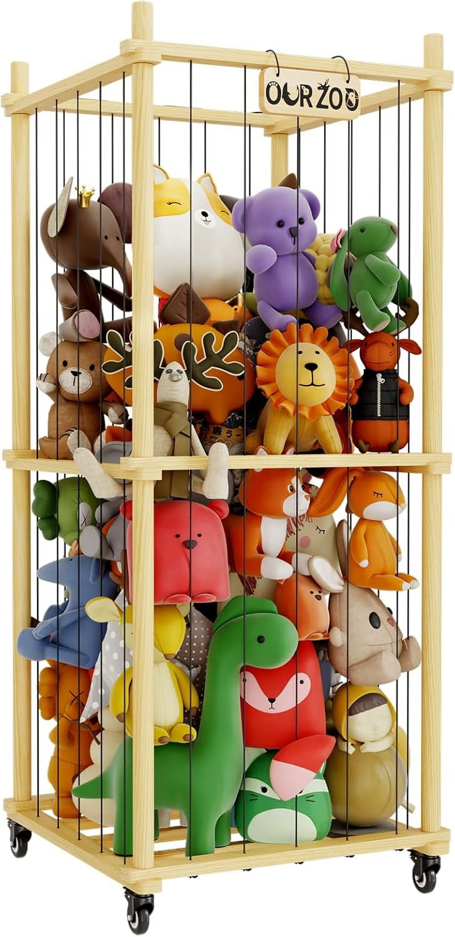 Rolling Stuffed Animal Storage Zoo Cage, 48'' Extra Large Stuffed ...