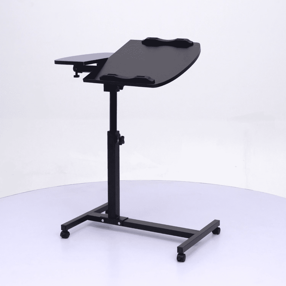 Rolling Swivel Laptop Desk [ADJUSTABLE HEIGHT & ANGLE] Table Portable ...