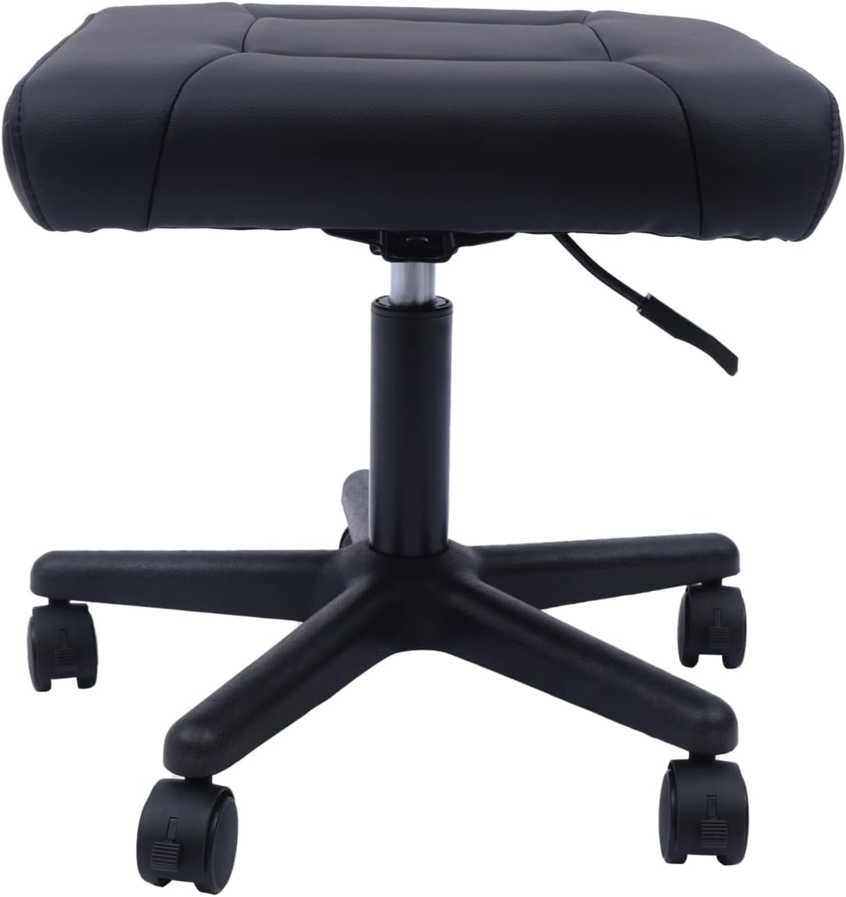 Rolling Swivel Leather Stool Footstool Adjustable Height Foot Rest ...