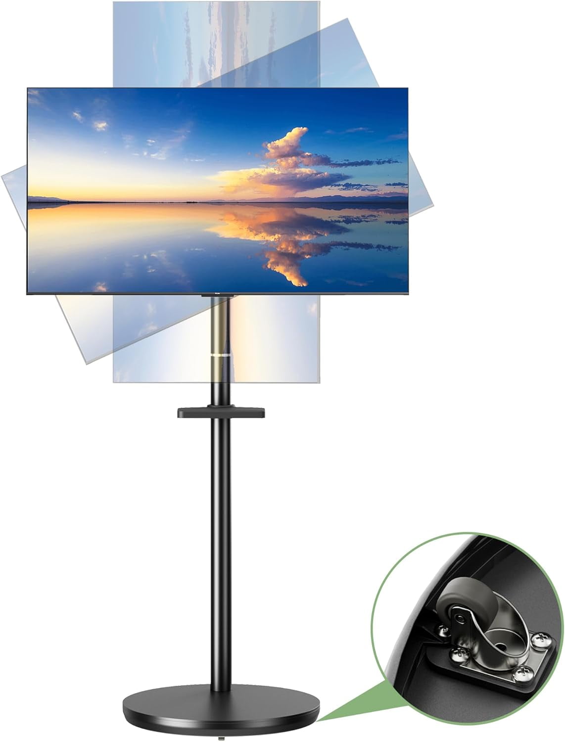 Rolling TV Stand for 13 to 49 Inch Screens, Portable TV Stand on Wheels ...