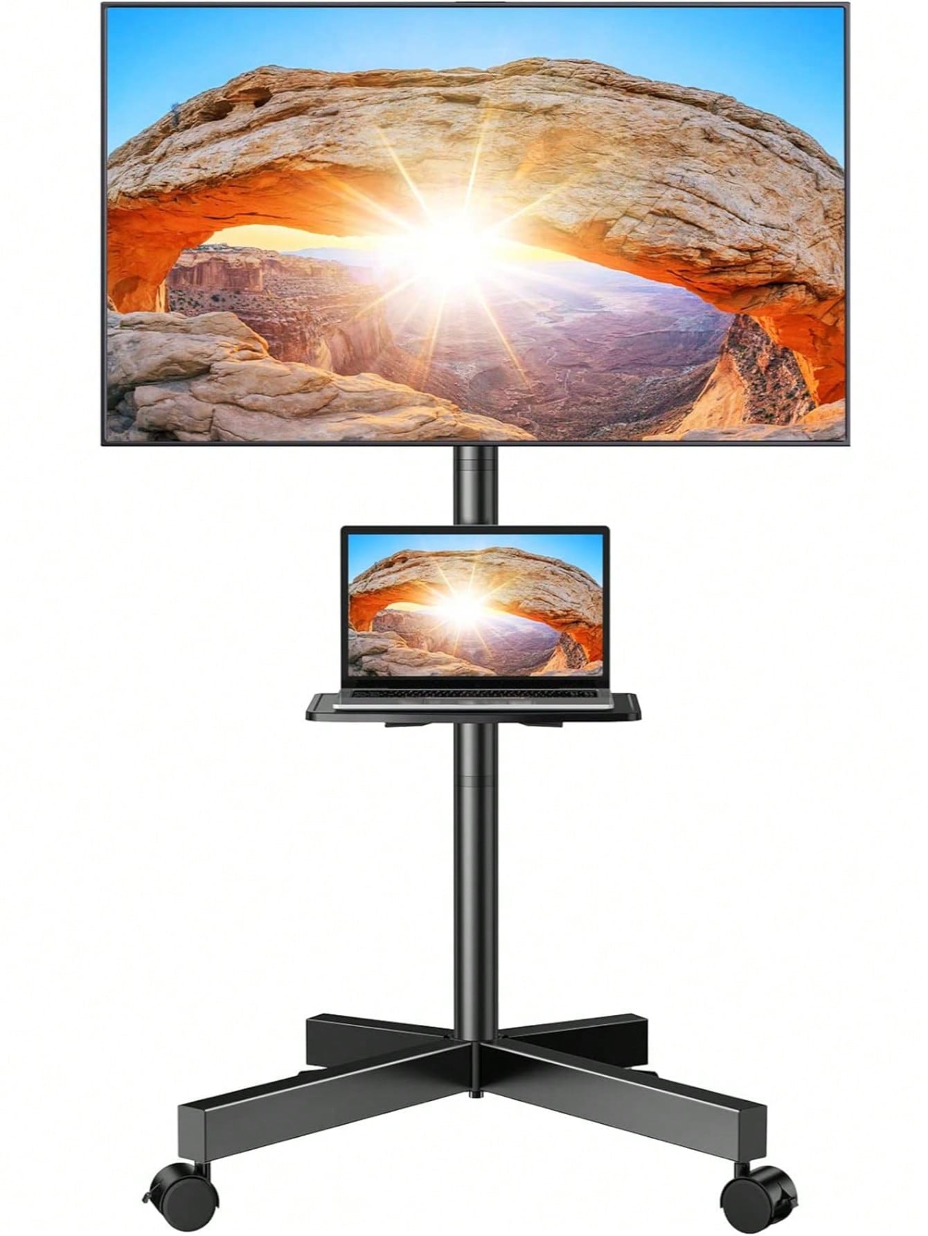 Rolling TV Stand For 23-60 Inch LED Flat Screen/Curved TVs Up To 88lbs ...