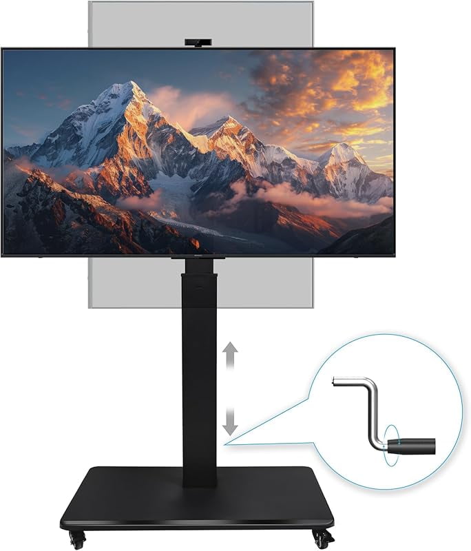 Rolling TV Stand with Hand Crank Lift,Mobile TV Cart for 42-75inch TVs ...