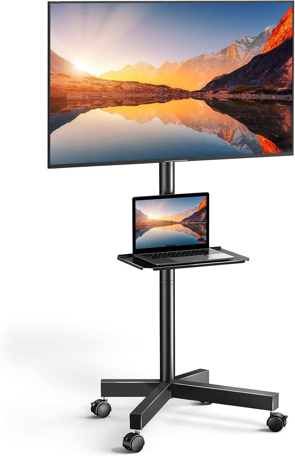 Rolling TV Stand on Wheels for 23-60 Inch Flat Curved Screen TVs ...